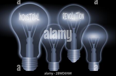 Writing note showing Industrial Revolution. Business concept for ...