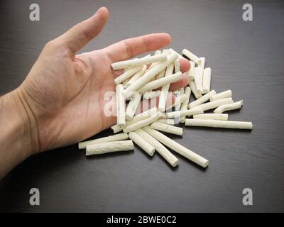 Kashk (also called qurt, kurut or gurt) drained yougurt balls nad nuts ...