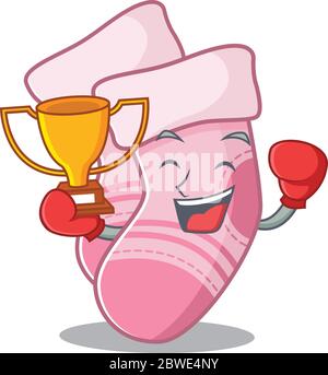 Cute boy Boxer character design in different poses. Cartoon vector ...