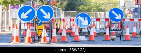 circle blue road signs Stock Photo - Alamy