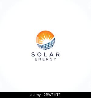 Solar energy panel and sun icon isolated on white background Stock ...