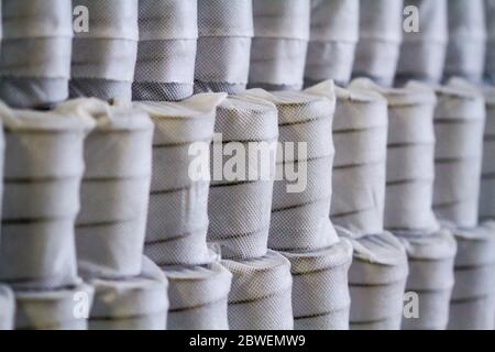 Production of independent springs for mattresses. Independent spring ...