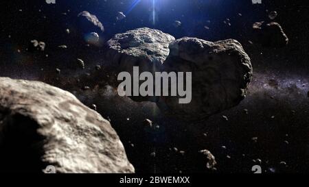 asteroid belt, debris in the solar system Stock Photo - Alamy