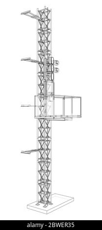 Mast lifts outline. Vector Stock Vector Image & Art - Alamy