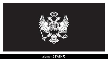 National Emblem of Montenegro Black and White Coat of Arms used in ...
