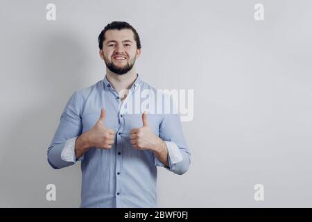 handsome ceo in shirt on black background, business Stock Photo - Alamy