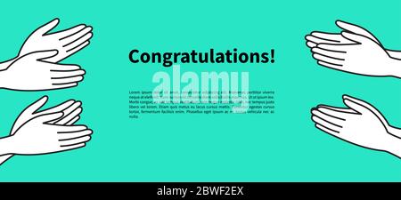 Crowd cheering, people clap their hands, applause for winner, delight ...