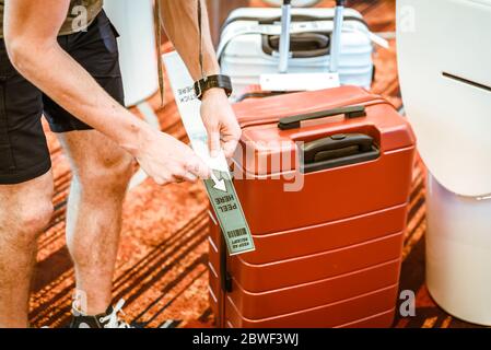 Self service electronic counters for baggage drop at international ...