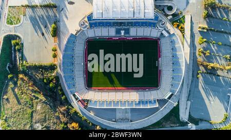 Aerial bird's eye view of GSP football stadium at Latsia, Nicosia ...