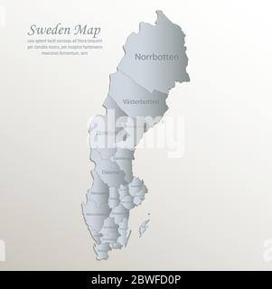 Sweden map, administrative division with names, colors map isolated on ...