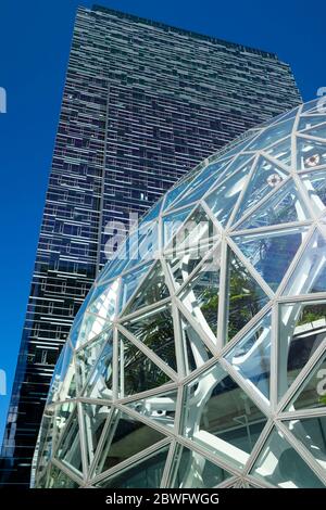 The Spheres glass architecture futuristic modern building of Amazon ...