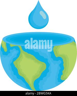 half earth planet with water drop Stock Vector Image & Art - Alamy