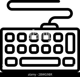 Wired Computer Keyboard, PC Keypad. Flat Vector Icon illustration ...