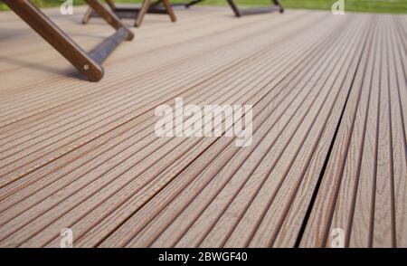 wooden decking outside floor, close up Stock Photo - Alamy