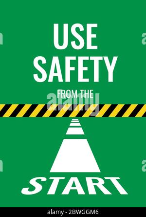 Think safety first poster for safety concept Stock Vector Image & Art ...