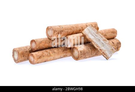 Burdock roots isolated white background Stock Photo - Alamy