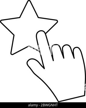 Hand click star icon. Vector illustration isolated on white Stock ...