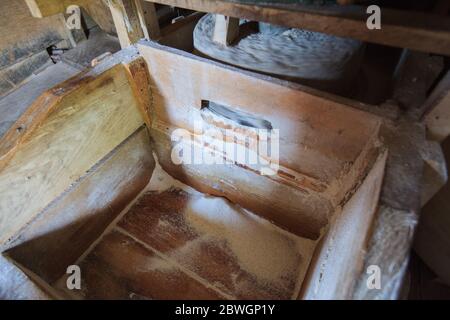 Traditional millstone for grinding grains at rustic mill Stock Photo ...