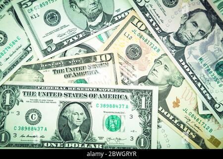 Close-up of assorted American banknotes Stock Photo - Alamy