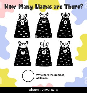 Math worksheet template count and write illustration Stock Vector Image ...