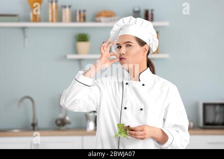 Transgender chef cooking in kitchen Stock Photo - Alamy