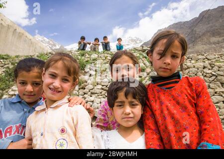 Hunza children in the Nagar valley. [automated translation] Stock Photo ...