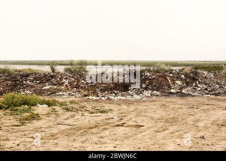 View of landfill outdoors. Concept of soil pollution Stock Photo - Alamy