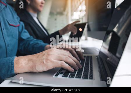 Professional development programmer cooperating meeting programming website working a software ...