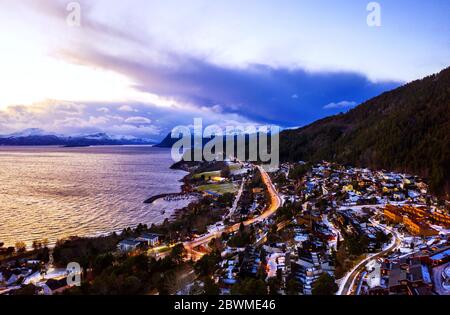 Molde, Norway. Aerial view of residential area in Molde, Norway at ...
