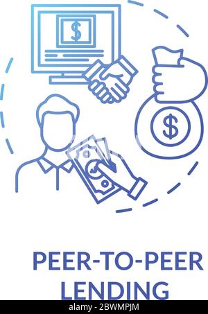 Peer-to-peer lending blue gradient concept icons Stock Vector Image & Art - Alamy