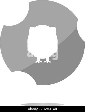 Owl icon button isolated on white Stock Photo - Alamy