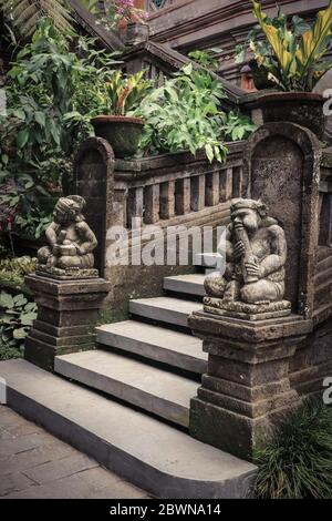 Traditional Balinese stone sculpture for outdoore decoration of houses ...