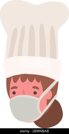 Female chef with mask vector design Stock Vector Image & Art - Alamy