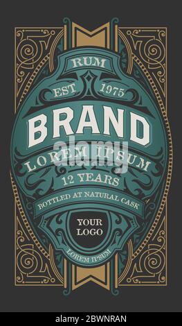 Vintage Label with Gin design Stock Vector Image & Art - Alamy