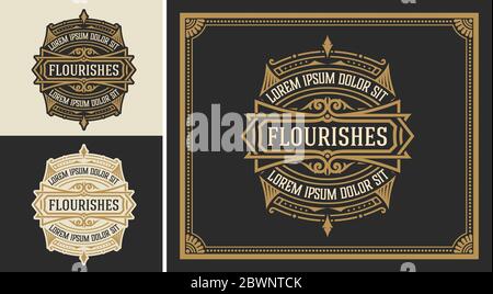 Vintage Logo or Banner Layout with ornamental elements Stock Vector ...