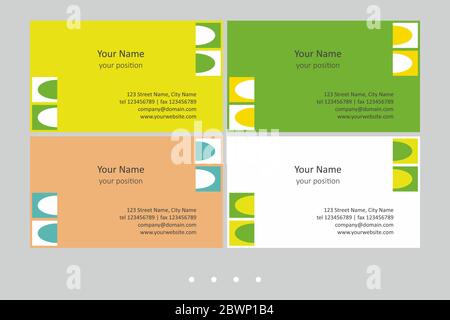 Set of multicolor business card templates. Simple geometric abstract ...