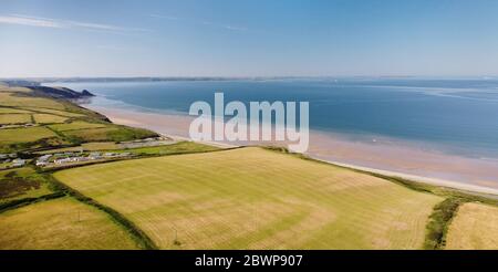 Aerial view of Newgale beach, Pembrokeshire Wales UK Stock Photo - Alamy