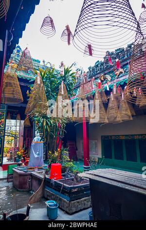 Quan Am buddhist Temple. Spiral Incense sticks. Ho Chi Monh city ...