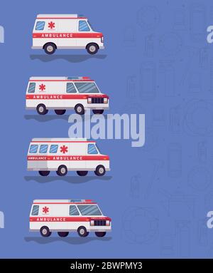 Ambulances paramedic cars side view vector design Stock Vector Image ...