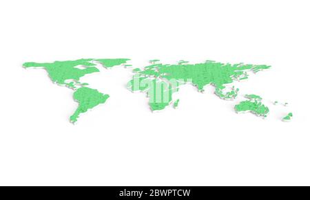 Green earth. World countries map. 3D map. Horizontally world map ...