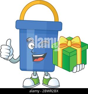With gift sand bucket mascot cartoon Stock Vector Image & Art - Alamy