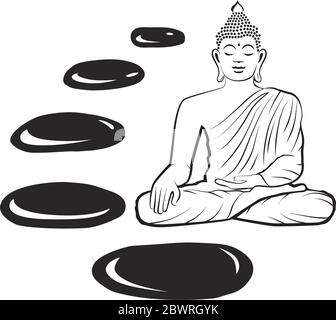 Balance logo. Pebble icon. Harmony symbol. Stack of stones isolated on ...