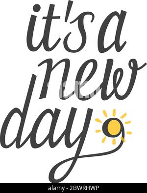 today is a new beginning. Life quote with modern background vector ...