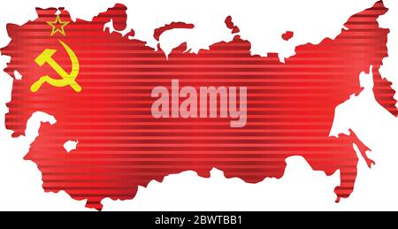 Soviet Union, USSR, map with flag Vector illustration Stock Vector ...