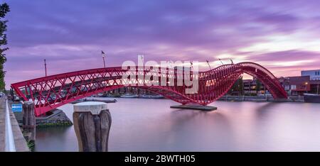 Python bridge or High Bridge in Amsterdam connectiong the Stuurmankade ...