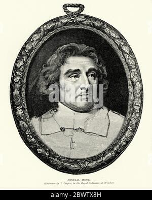 George Monk, Duke of Albemarle, English Victorian Engraving, 1887 Stock ...