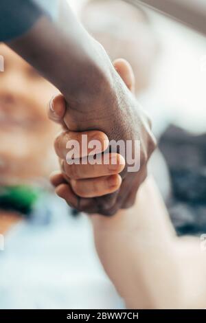 Concept of international business or connection with woman using tablet ...