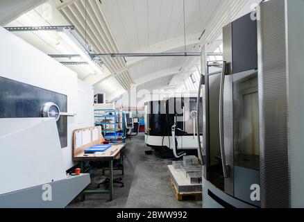 Germany, Bavaria, Munich, Production hall machinery Stock Photo - Alamy