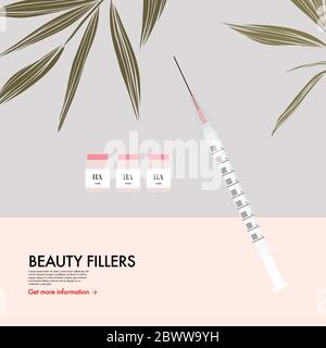 Facial injections promotion banner, face fillers advertising, medical ...