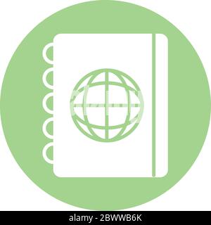 notebook with sphere browser line style Stock Vector Image & Art - Alamy